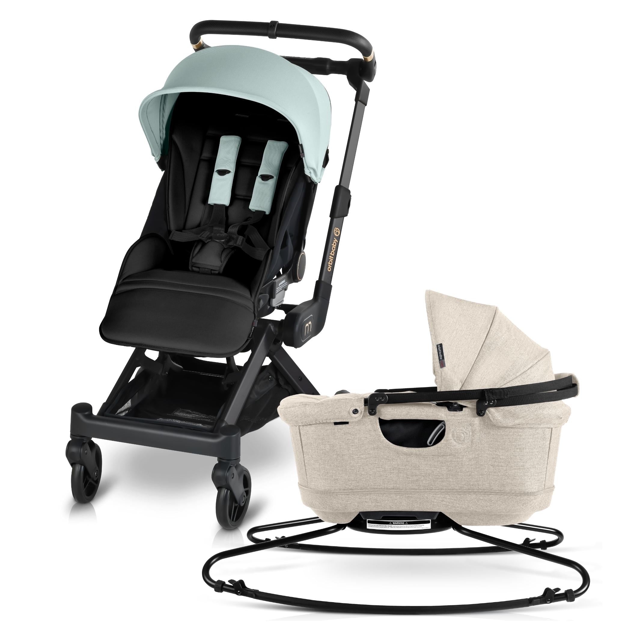 Orbit Baby M+ Stroll & Lounge Travel System - Stroller & Bassinet Combo
