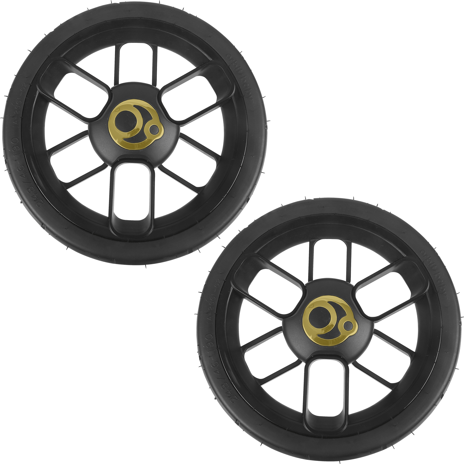 G5 Stroller Rear Wheels with Black Rim and Gold Hub – Orbit Baby